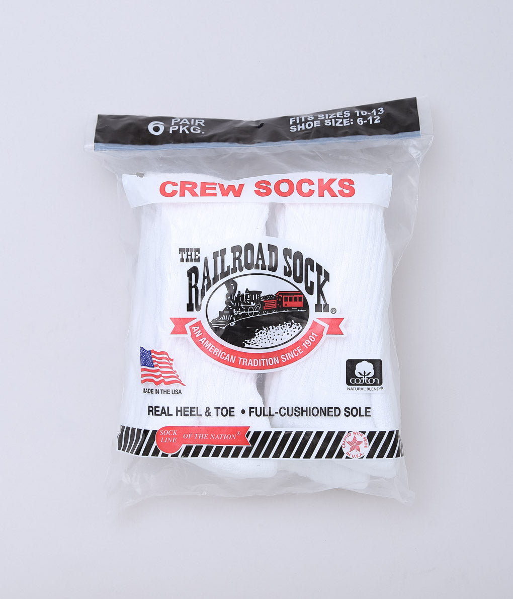 RAILROAD SOCK ''MEN'S CREW SOCKS 6P'' (WHITE) – THE STORE BY MAIDENS