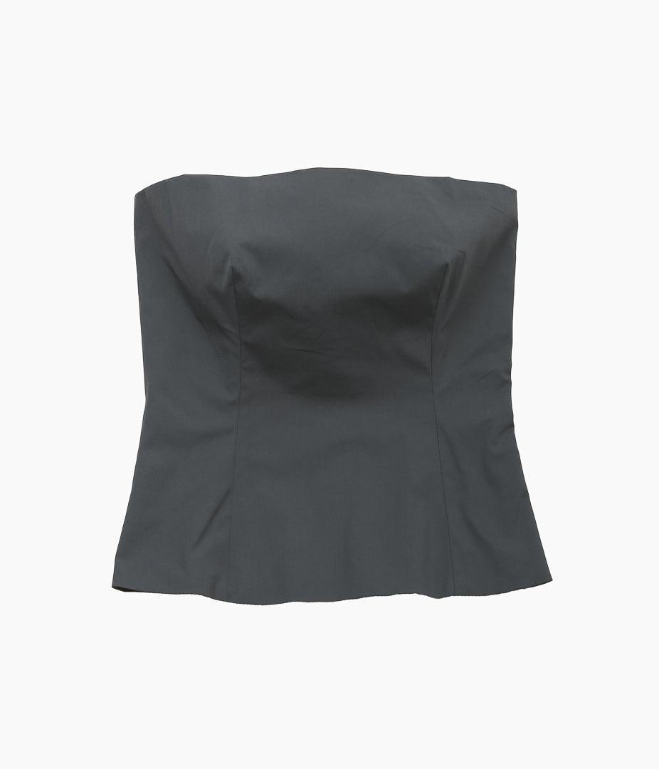 BAMBOU ROGER KWONG ''BUSTIER STRETCH COTTON MICRO FAILLE BCI'' (IRON G ...