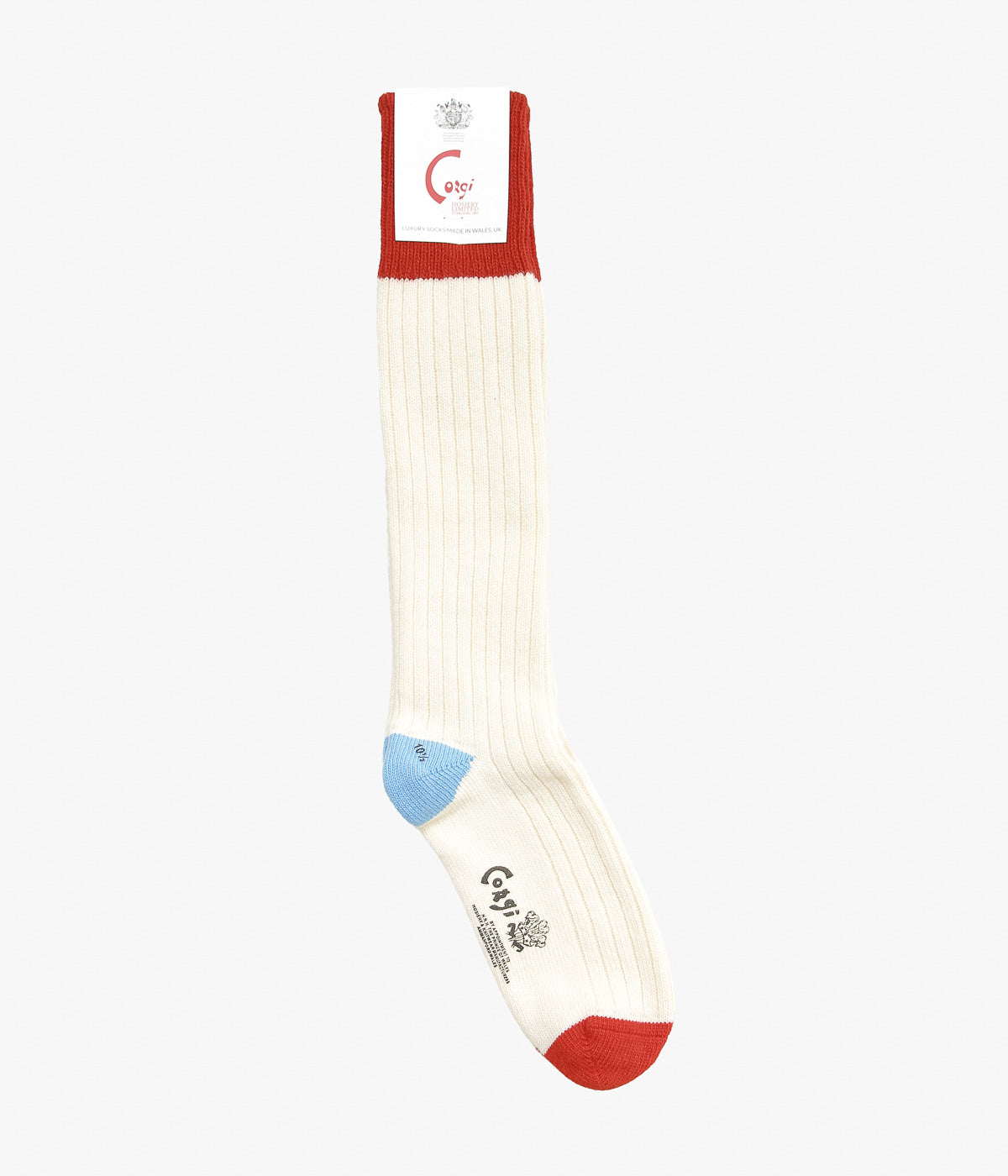 CORGI ''MEN'S GEELONG COLOR BLOC SOCKS'' (RED BULSE / WHT UNDYED / ADO ...