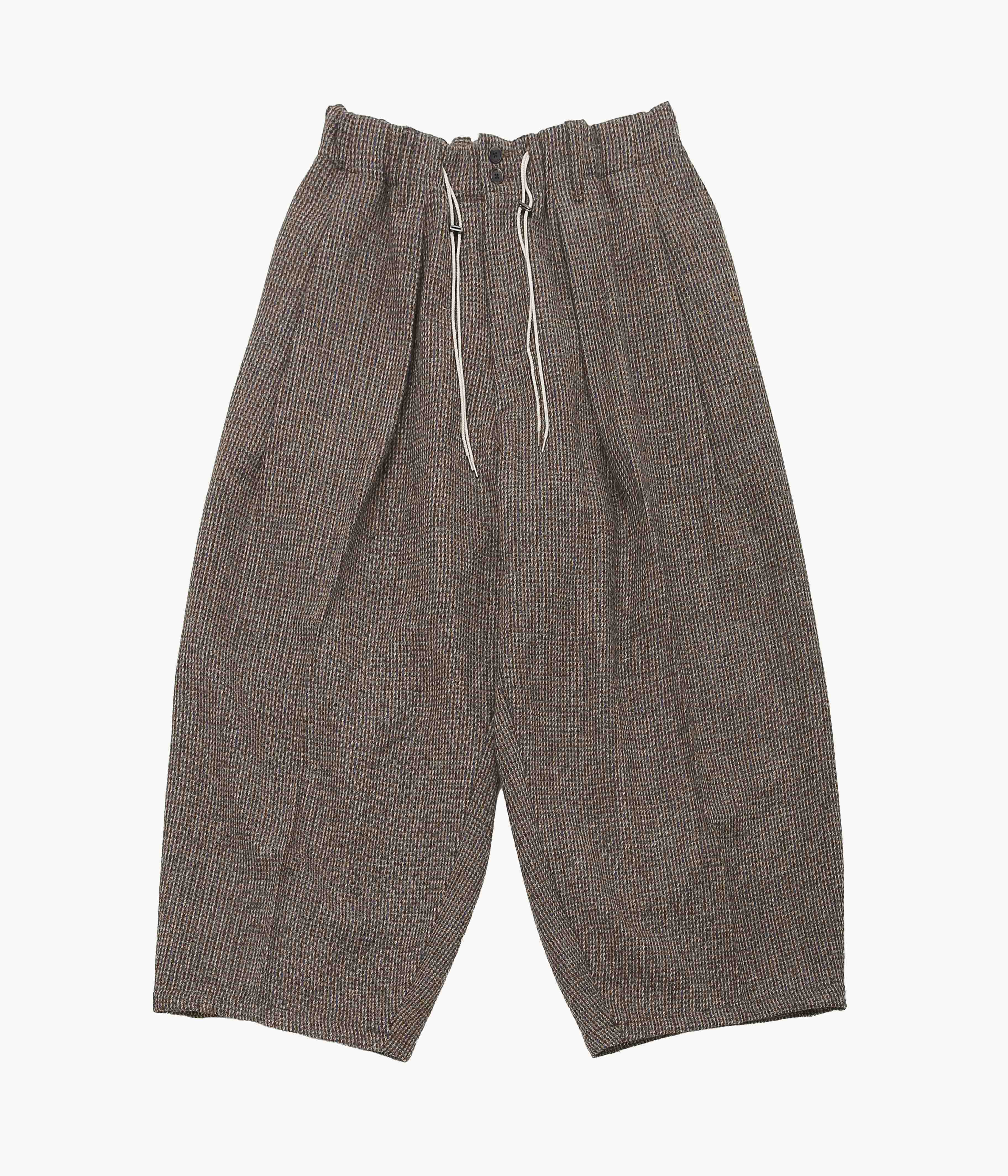 SILLAGE ''CIRCULAR PANTS HOUND TOOTH LIGHT BROWN HARRIS TWEED'' (LIGHT ...