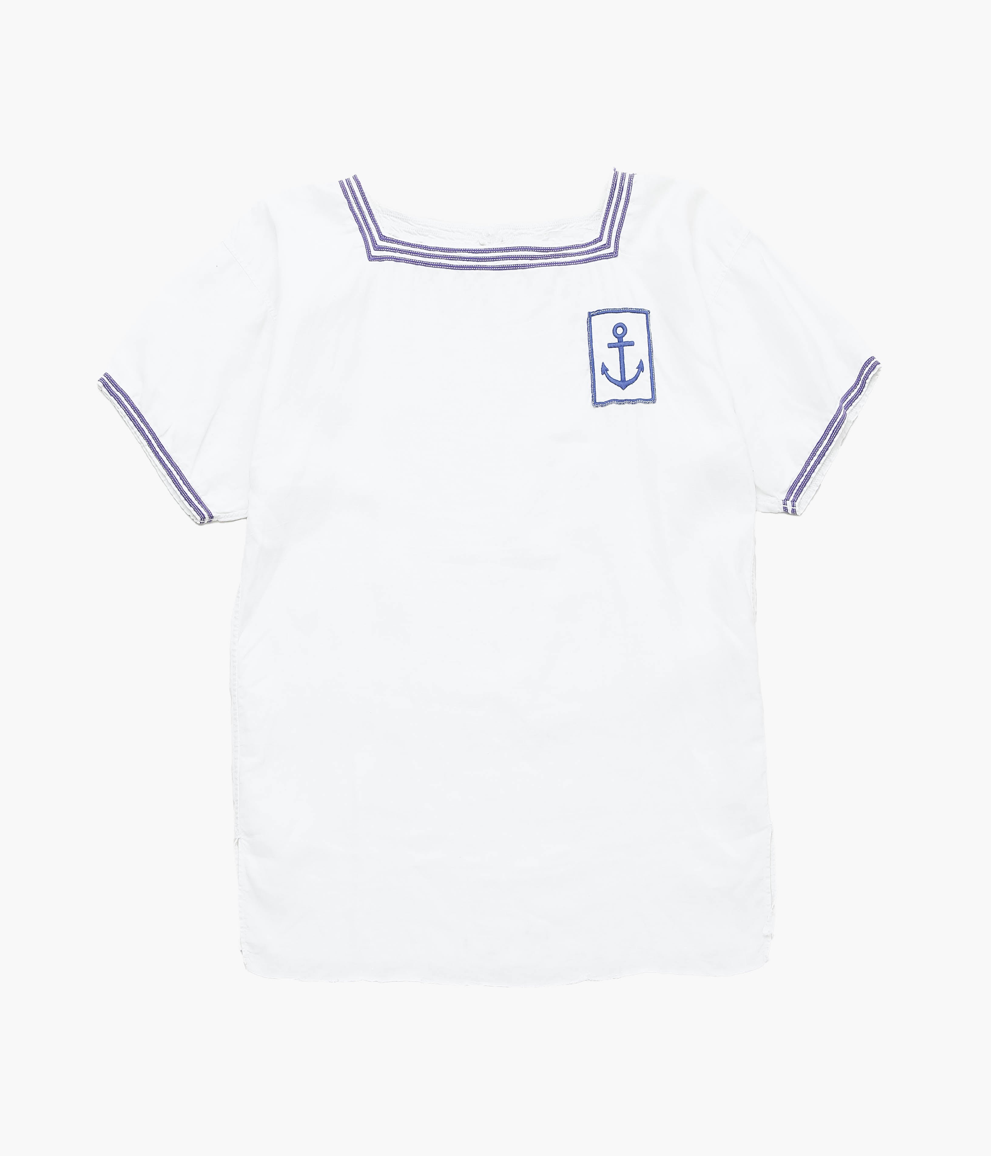 USED&VINTAGE ''50's FRENCH NAVY S/S SAILOR SHIRT'' (WHITE / BLUE) – THE ...