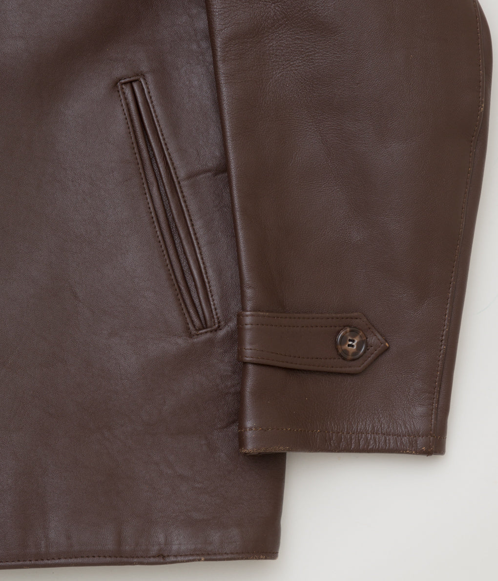 VINTAGE " VINTAGE FRENCH LEATHER JACKET "(BROWN) – THE STORE BY MAIDENS